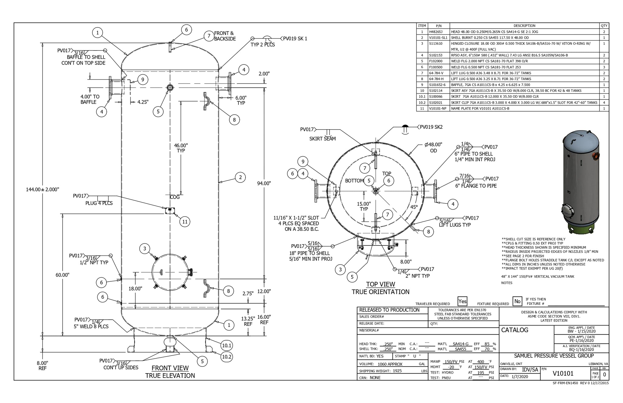 V10101 – Samuel Pressure Vessel Group
